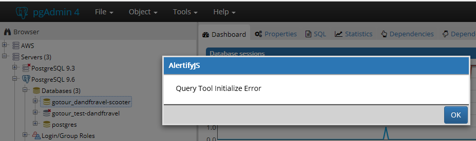 query tool not responsive or showing any tab or window when selected (RM #3433) · Issue #1902 ...