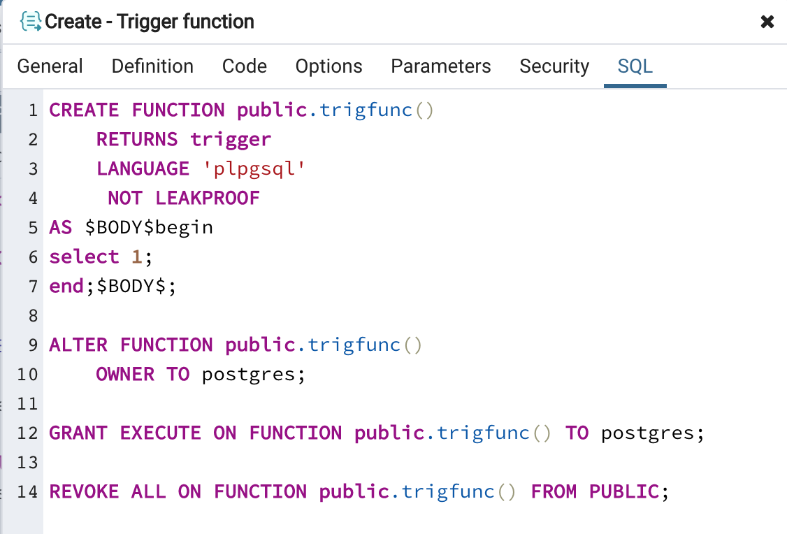 Creating trigger function with some privilege adds REVOKE ALL to PUBLIC (RM #4568) · Issue #2845 ...