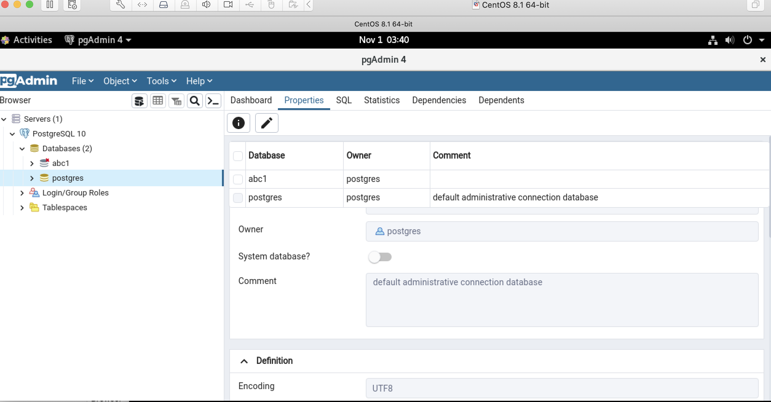 After removing database from properties tab, its properties is also displayed (RM #6964) · Issue ...