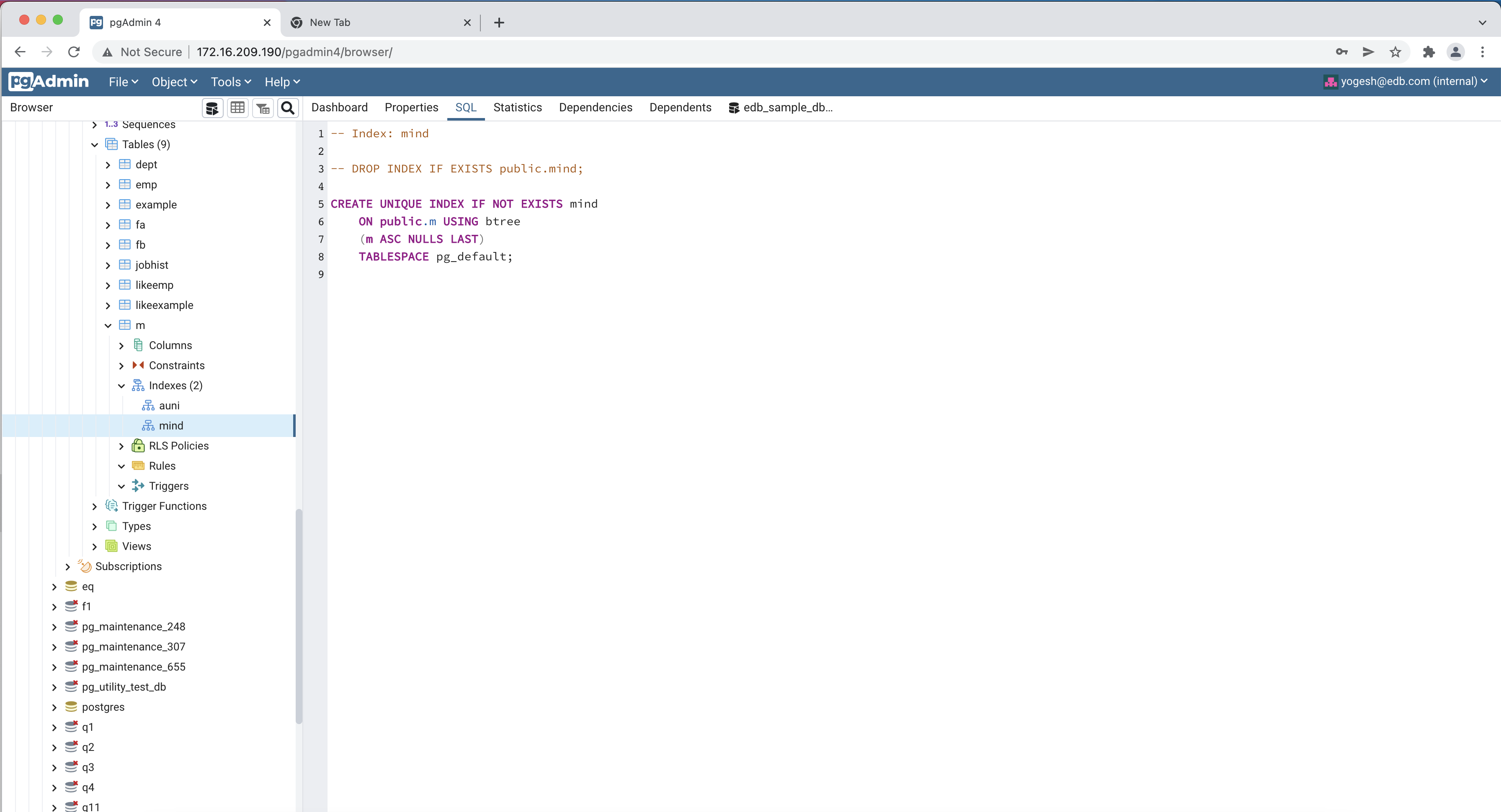 SQL for index shows same column multiple times (RM #6981) · Issue #4745 · pgadmin-org/pgadmin4 ...