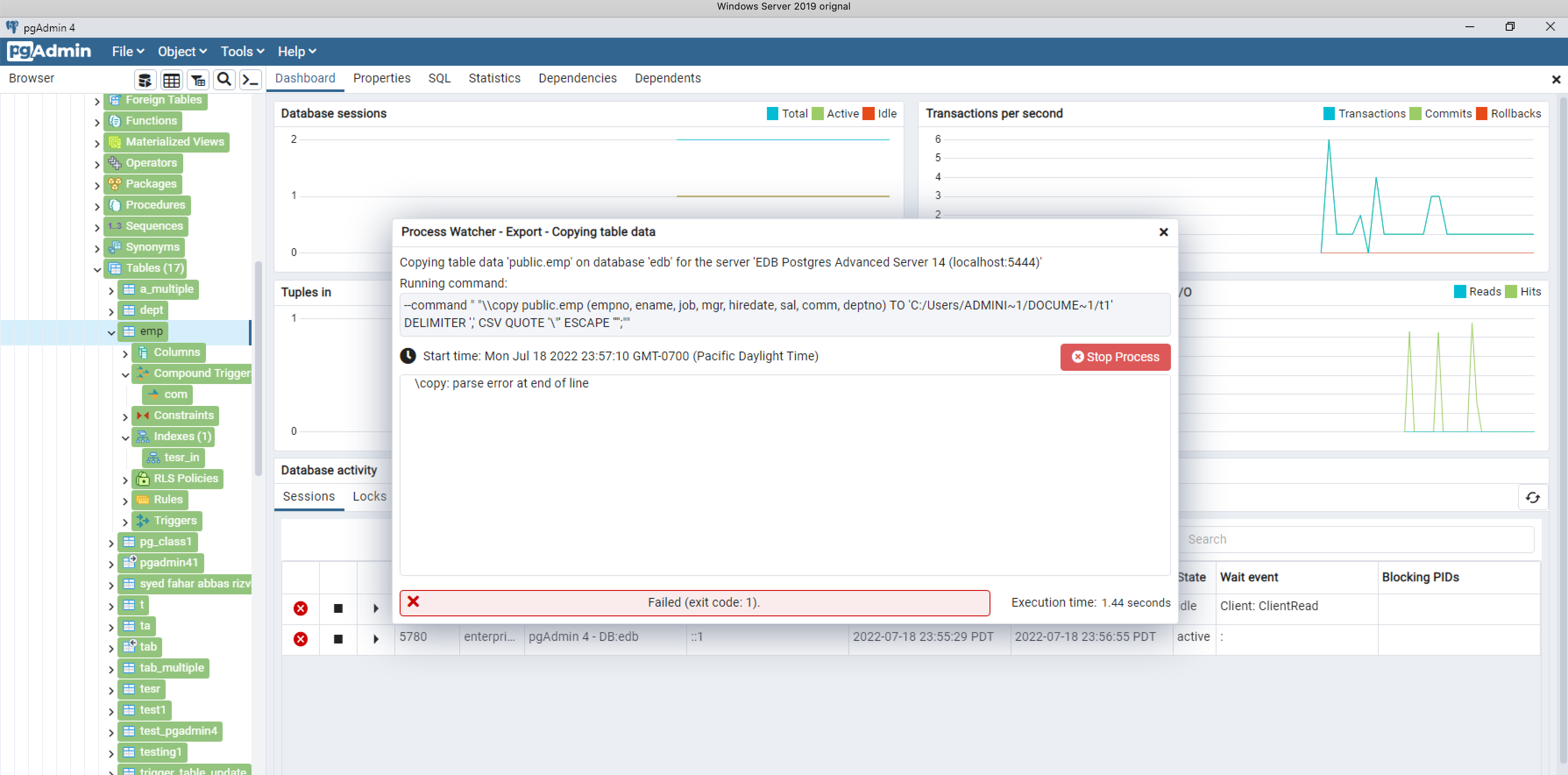 Import Export Issues (RM #7428) · Issue #5105 · pgadmin-org/pgadmin4 · GitHub